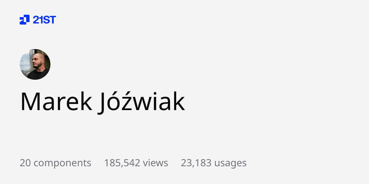 Marek Jóźwiak's components and demos | 21st.dev