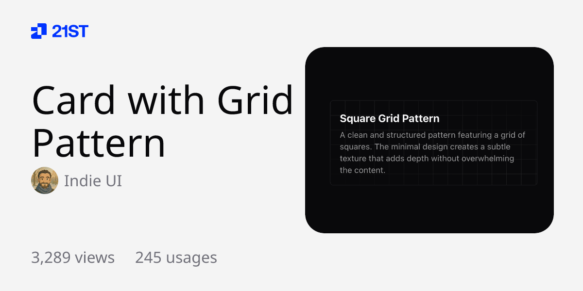 Card with Grid Pattern | 21st.dev - The first vibe-crafting tool | 21st.dev