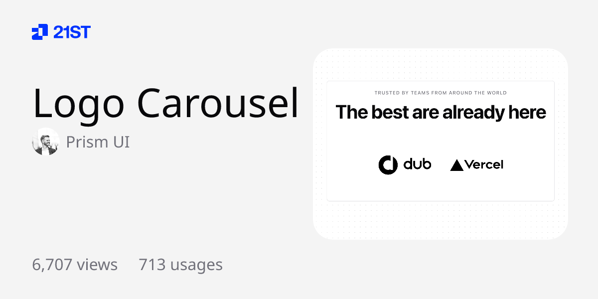 Logo Carousel | Community Components - 21st.dev - The first vibe-crafting tool | 21st.dev