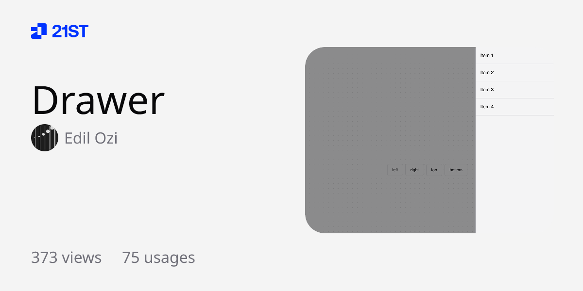 Drawer | Community Components - 21st.dev - The first vibe-crafting tool ...