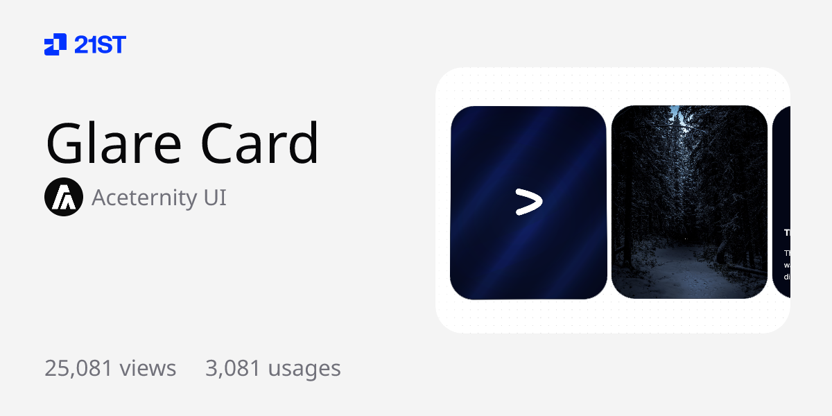 Glare Card | Community Components - 21st.dev - The first vibe-crafting tool | 21st.dev