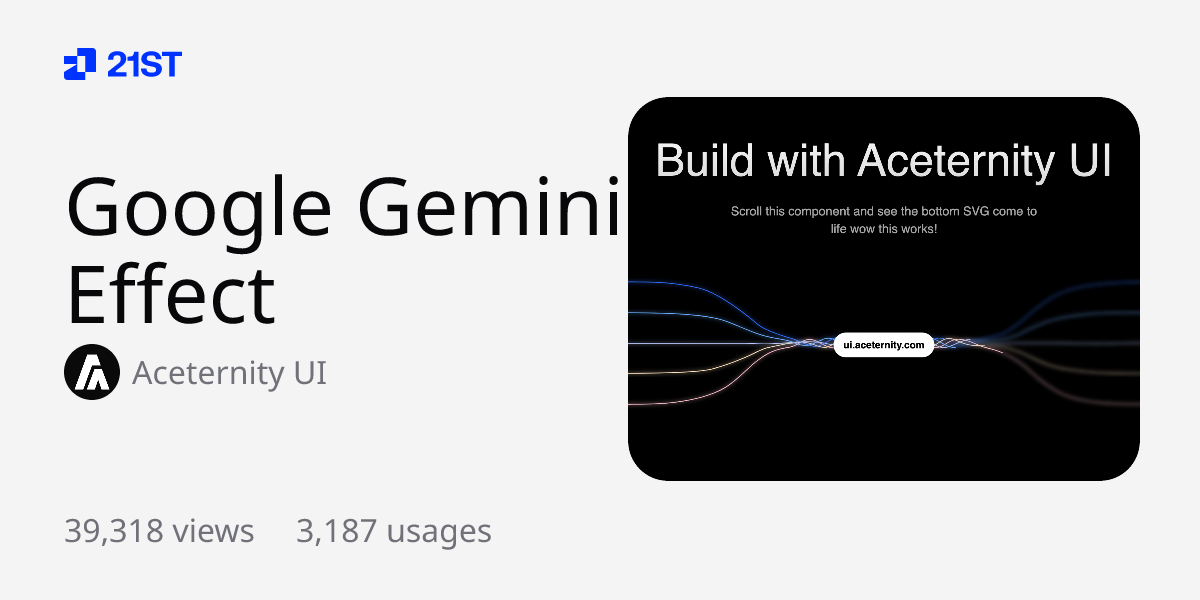 Google Gemini Effect | Community Components - 21st.dev - The first vibe-crafting tool | 21st.dev