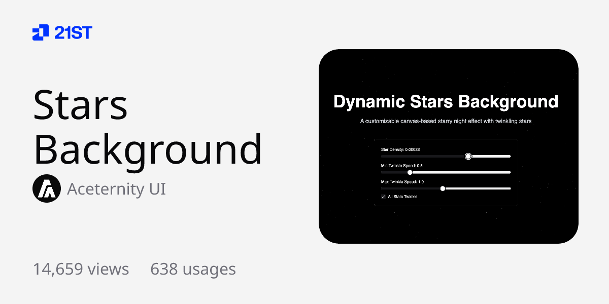 Stars Background | Community Components - 21st.dev - The first vibe-crafting tool | 21st.dev