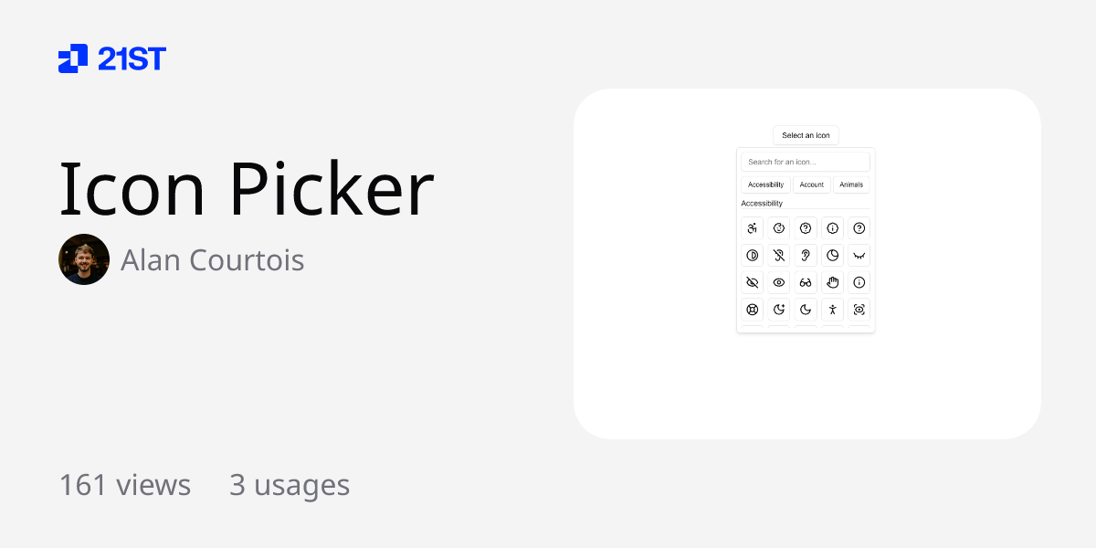 Icon Picker | Community Components - 21st.dev - The first vibe-crafting ...
