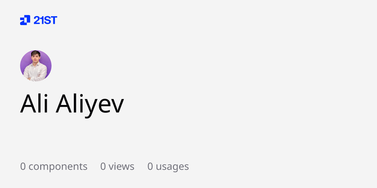 Ali Aliyev | 21st.dev - Craft with AI | 21st.dev