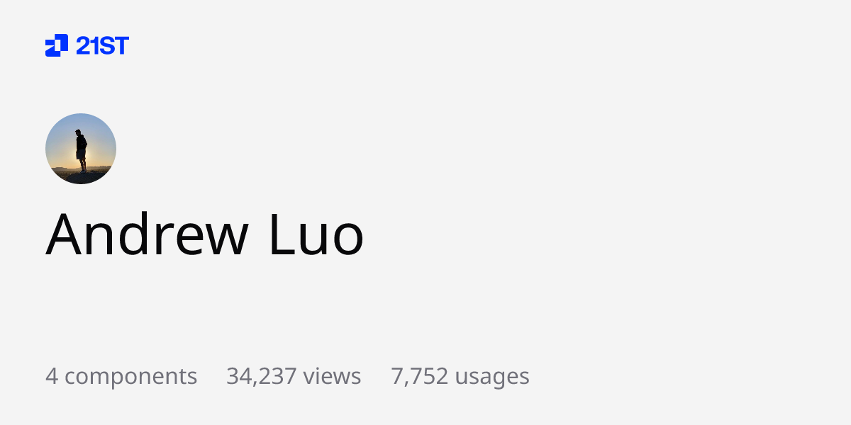 Andrew Luo | 21st.dev - The first vibe-crafting tool | 21st.dev
