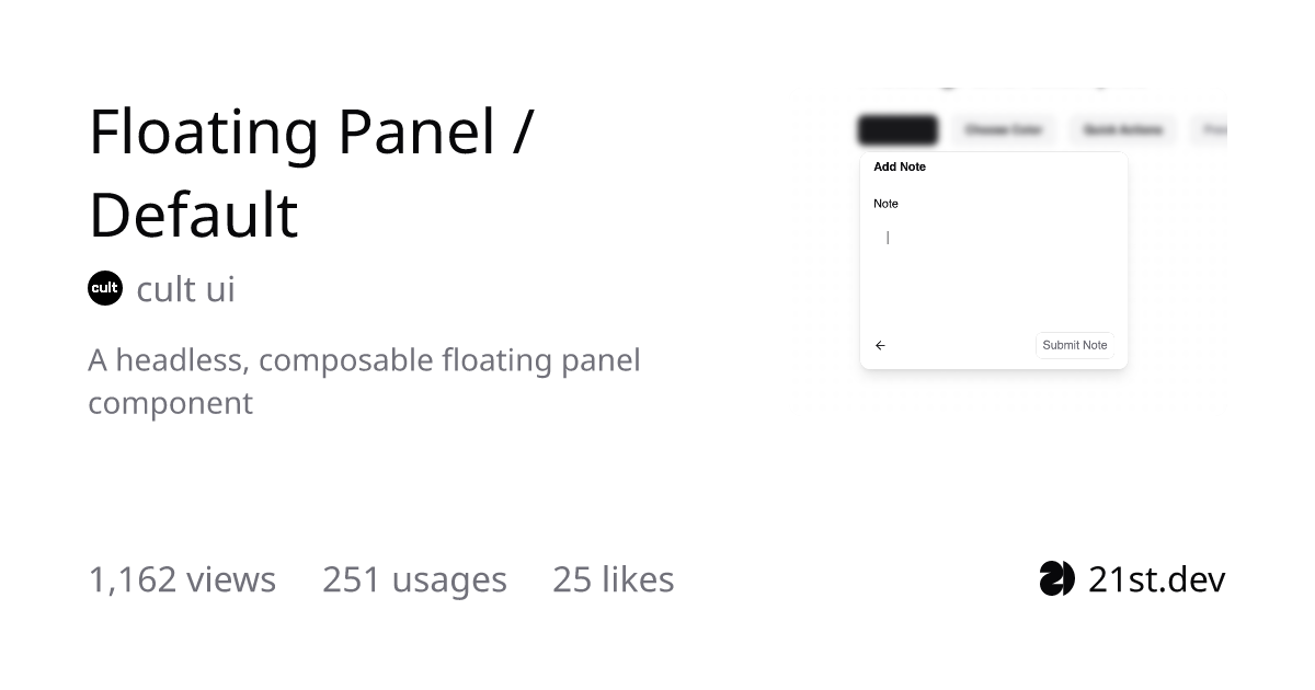 21st.dev - Discover, share, and craft UI components 21st.dev - Discover, share, and craft UI components