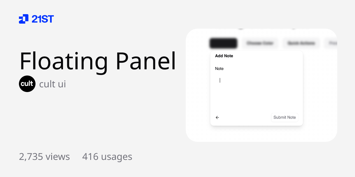Floating Panel | Community Components - 21st.dev - The first vibe-crafting tool | 21st.dev