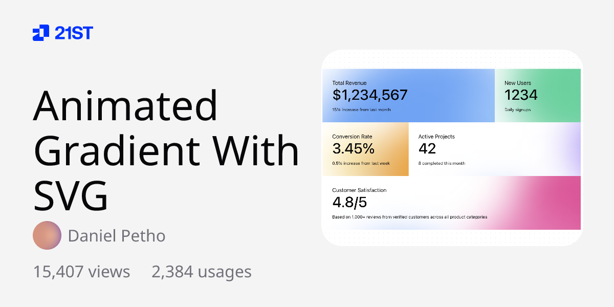 Animated Gradient With SVG | Community Components - 21st.dev - The ...