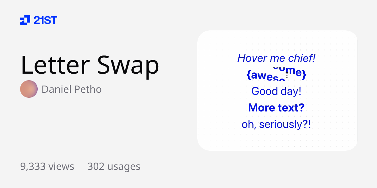 Letter Swap | 21st.dev - Craft with AI | 21st.dev