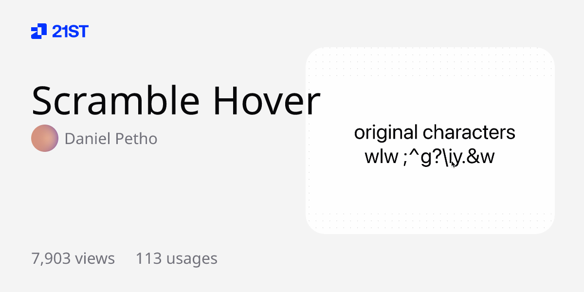 Scramble Hover | Community Components - 21st.dev - The first vibe-crafting tool | 21st.dev