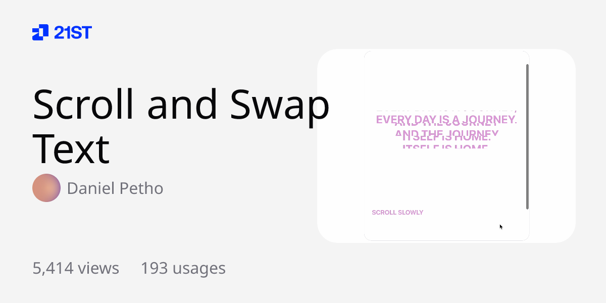 Scroll and Swap Text | Community Components - 21st.dev - The first vibe ...