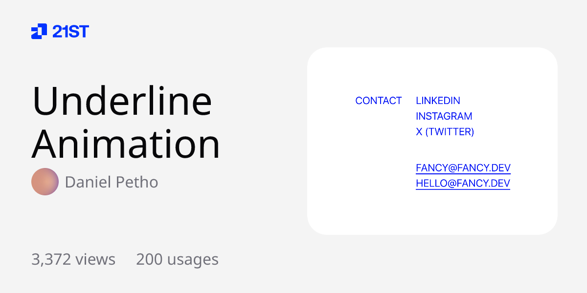 Underline Animation | 21st.dev - Craft with AI | 21st.dev