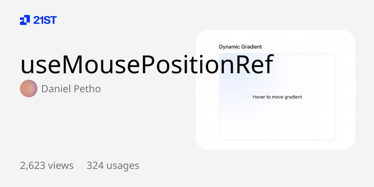 useMousePositionRef | Community Components - 21st.dev - The first vibe-crafting tool | 21st.dev