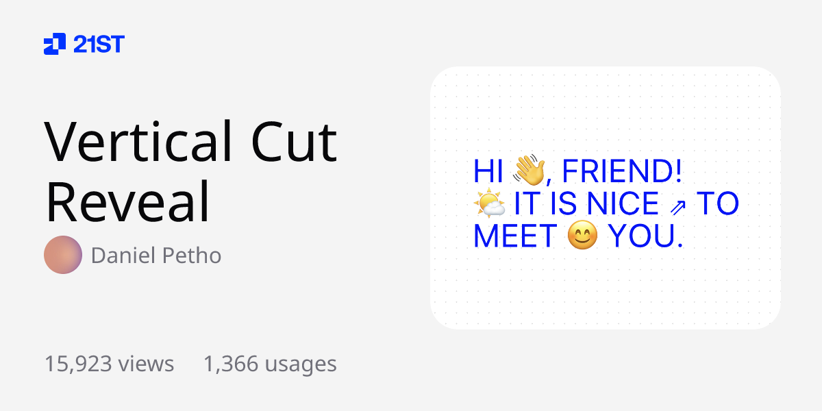 Vertical Cut Reveal | 21st.dev - Craft with AI | 21st.dev