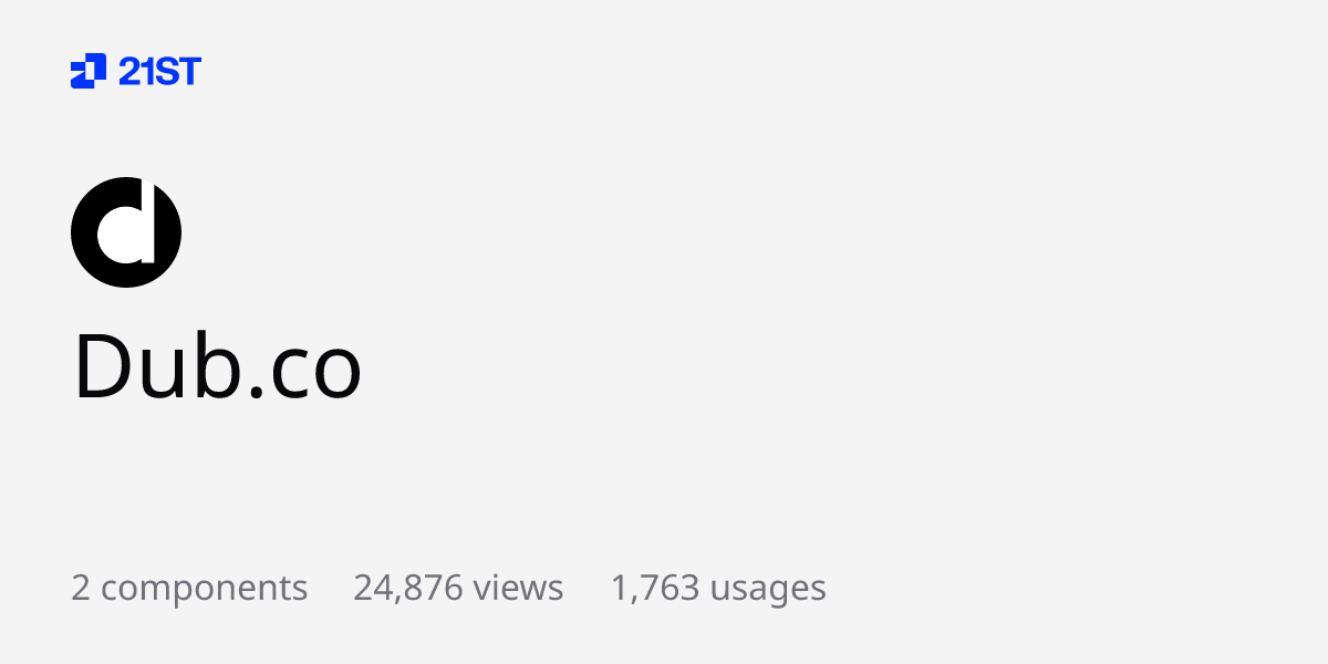 Dub.co | 21st.dev - Craft with AI | 21st.dev