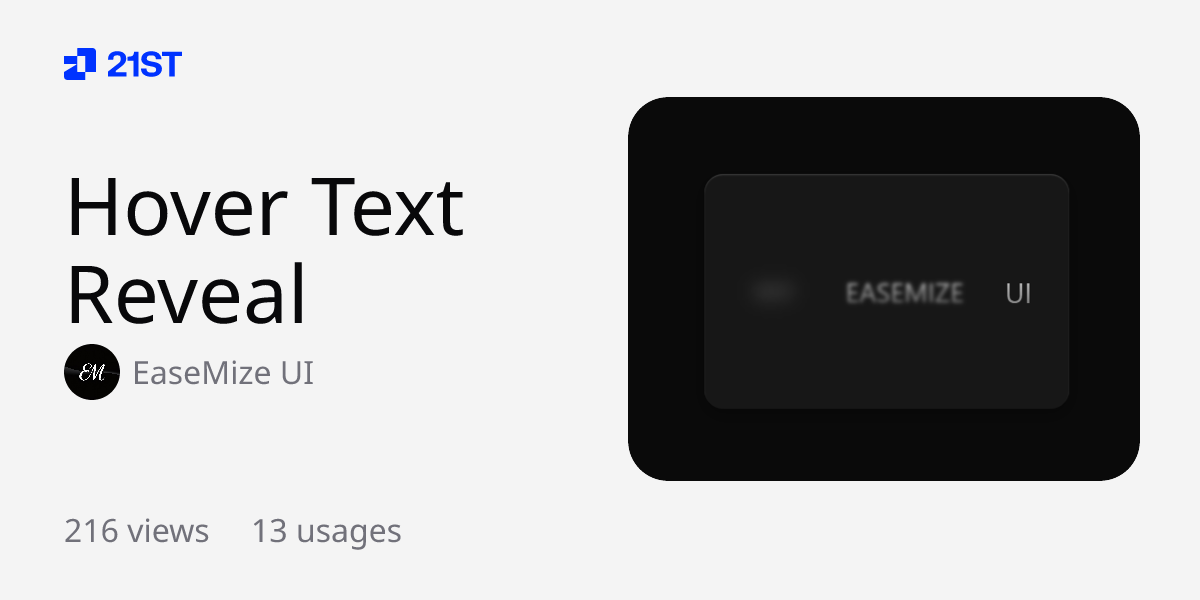 Hover Text Reveal | Community Components - 21st.dev - The first vibe-crafting tool | 21st.dev