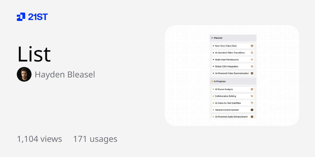 List | Community Components - 21st.dev - The first vibe-crafting tool | 21st.dev