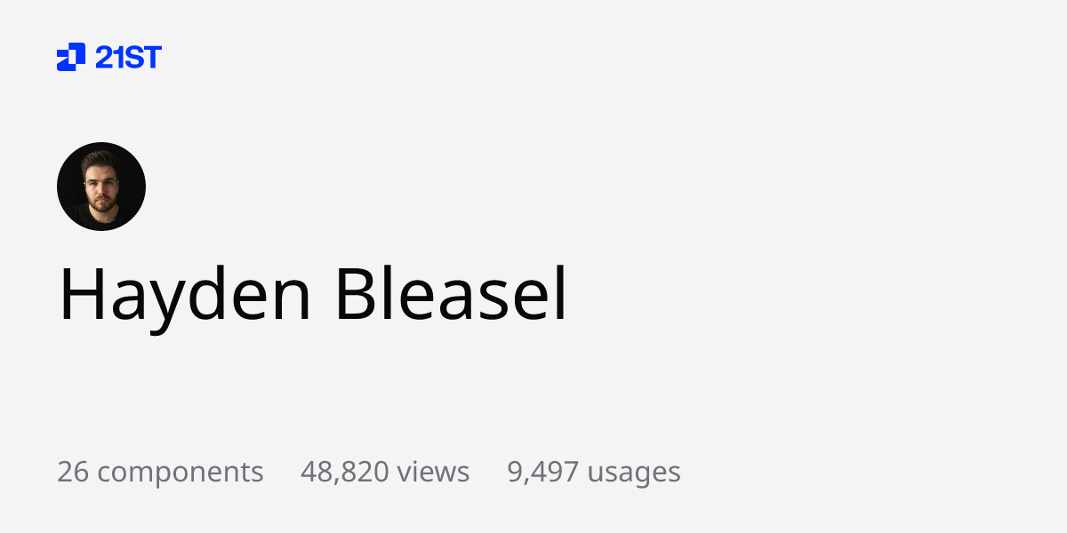 Hayden Bleasel's components and demos | 21st.dev
