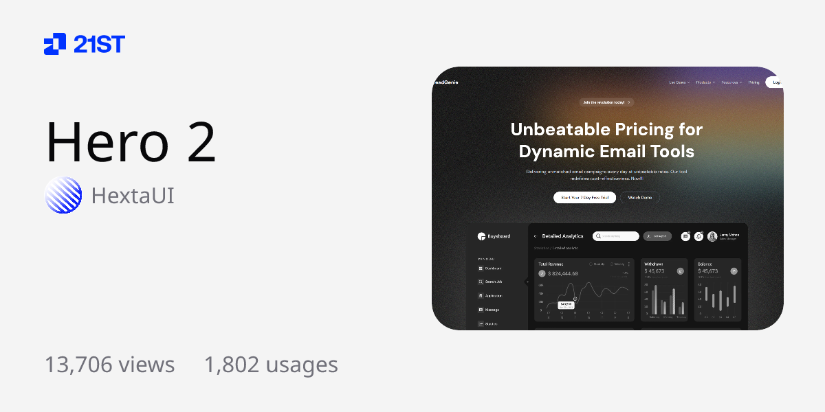 Hero 2 | Community Components - 21st.dev - The first vibe-crafting tool ...
