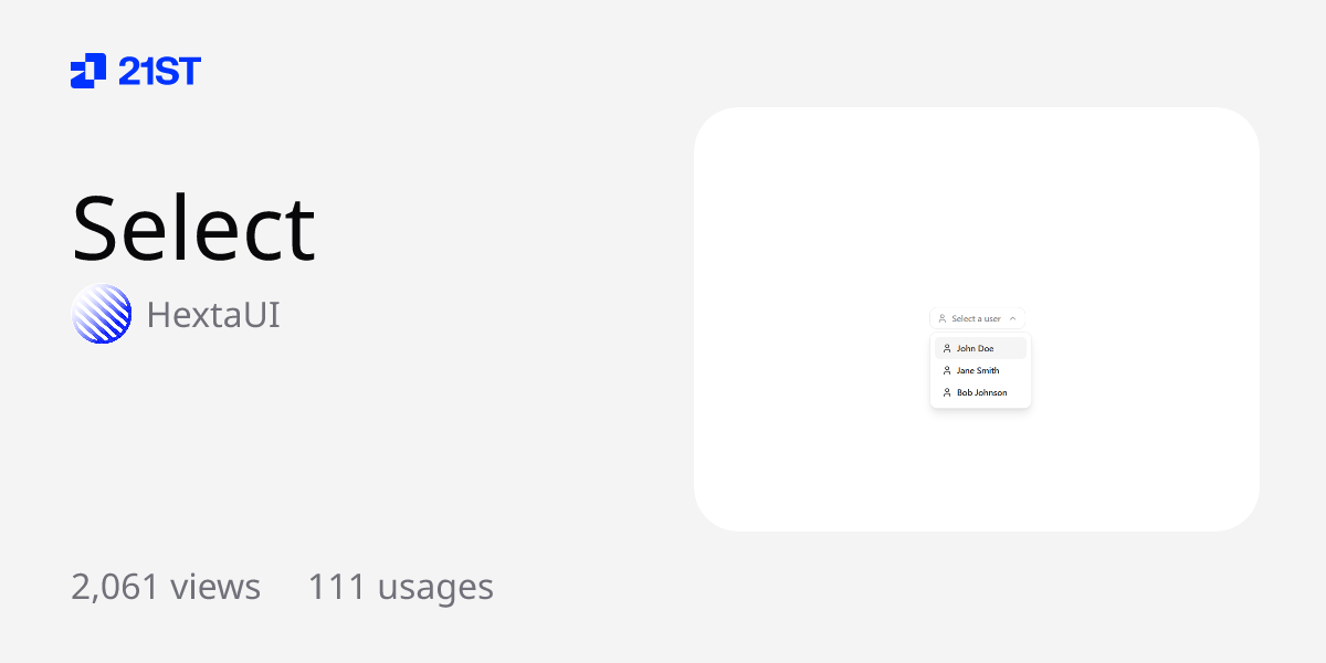 Select | Community Components - 21st.dev - The first vibe-crafting tool ...