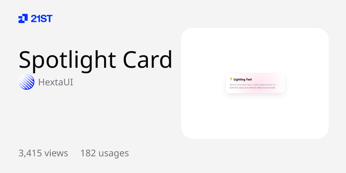 Spotlight Card | 21st.dev - The first vibe-crafting tool | 21st.dev