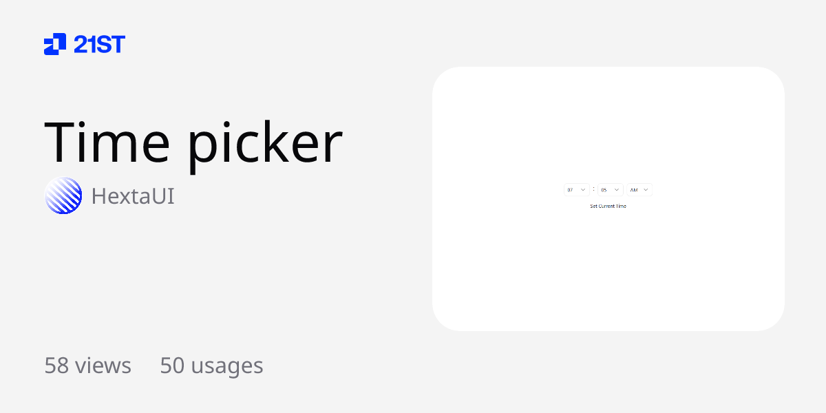 Time picker | Community Components - 21st.dev - The first vibe-crafting tool | 21st.dev