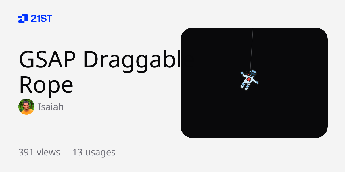 GSAP Draggable Rope | Community Components - 21st.dev - The first vibe-crafting tool | 21st.dev