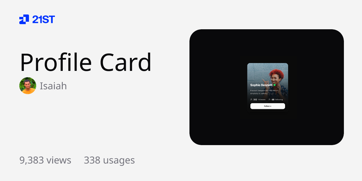 Profile Card | Community Components - 21st.dev - The first vibe ...