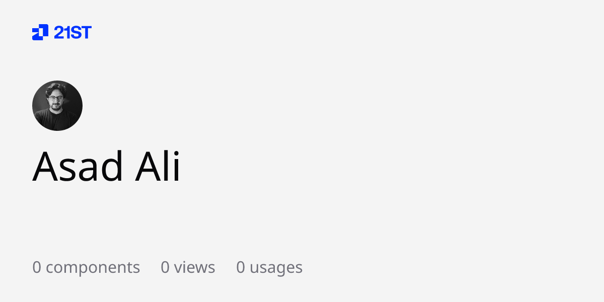 Asad Ali | 21st.dev - Discover, share, and craft UI components | 21st.dev