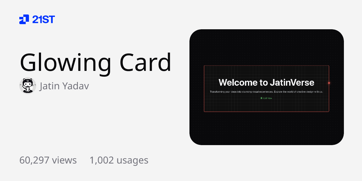 Glowing Card | Community Components - 21st.dev - The first vibe ...