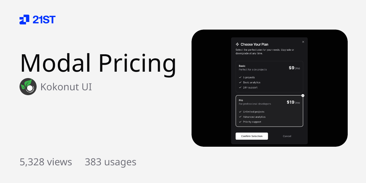 21st.dev - Discover, share, and craft UI components