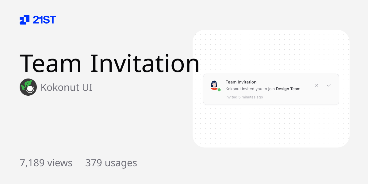 Team Invitation | 21st.dev - Craft with AI | 21st.dev