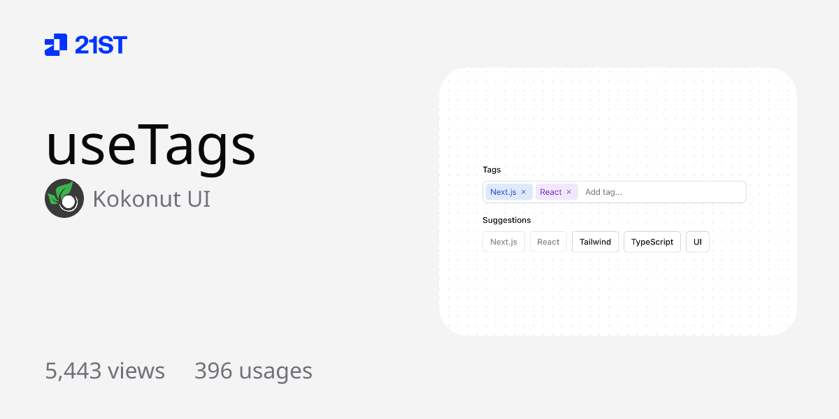 useTags | 21st.dev - The first vibe-crafting tool | 21st.dev
