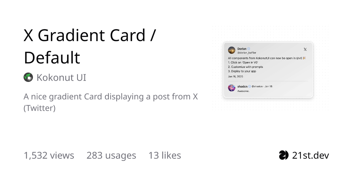 21st.dev - Discover, share, and craft UI components 21st.dev - Discover, share, and craft UI components