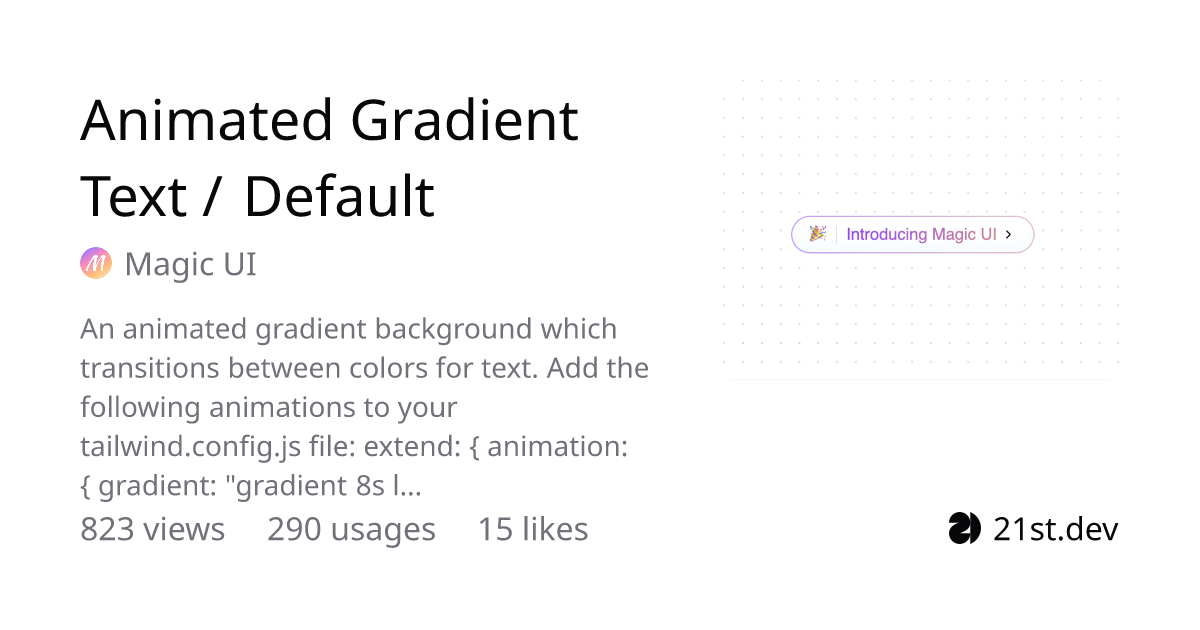 21st.dev - Discover, share, and craft UI components 21st.dev - Discover, share, and craft UI components