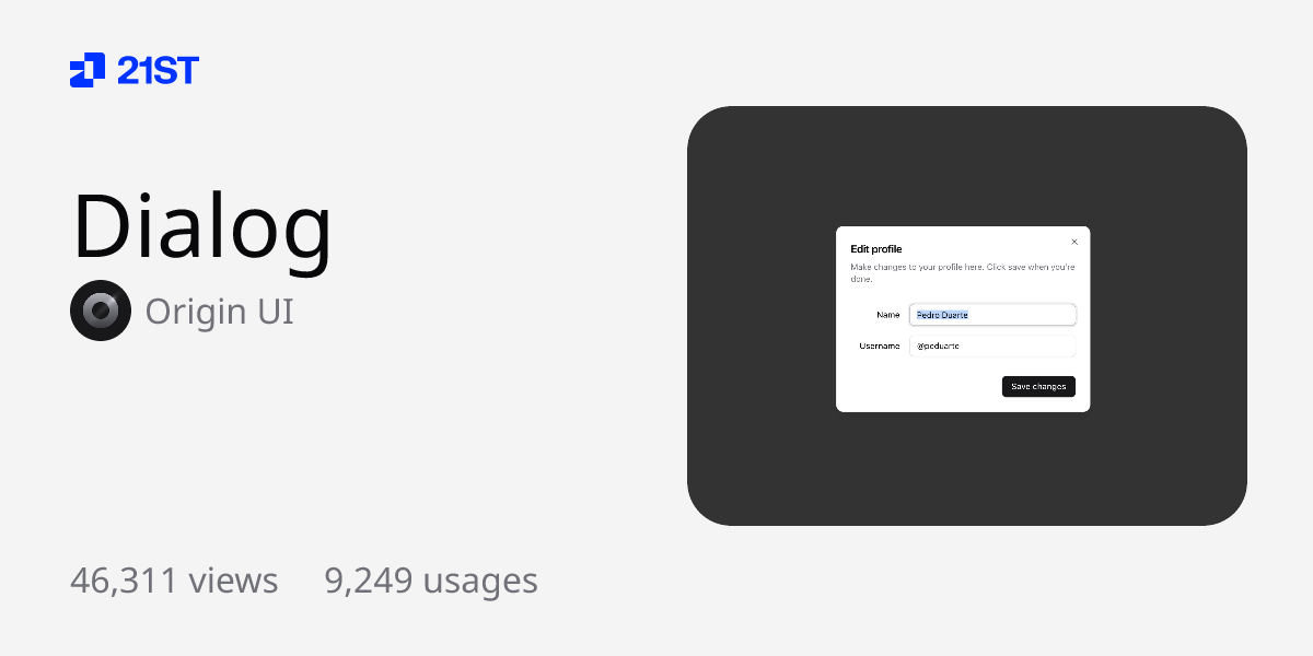 21st.dev - Discover, share, and craft UI components