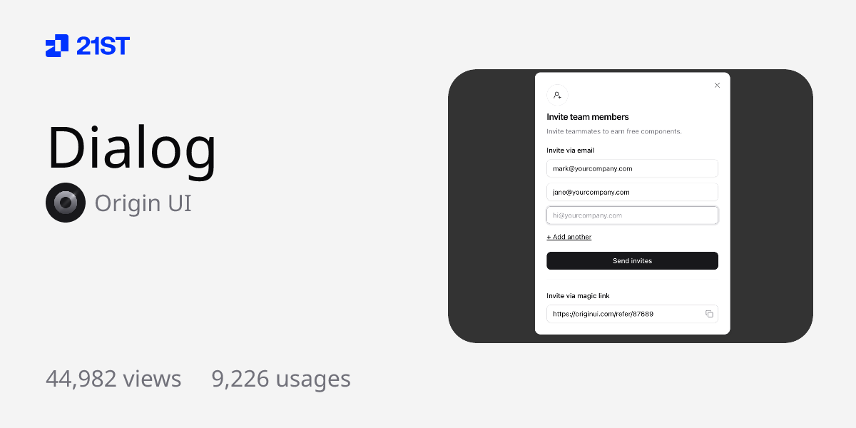 21st.dev - Discover, share, and craft UI components