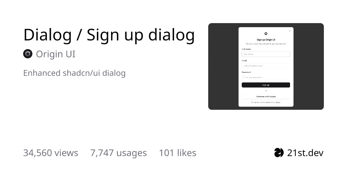 21st.dev - Discover, share, and craft UI components 21st.dev - Discover, share, and craft UI components