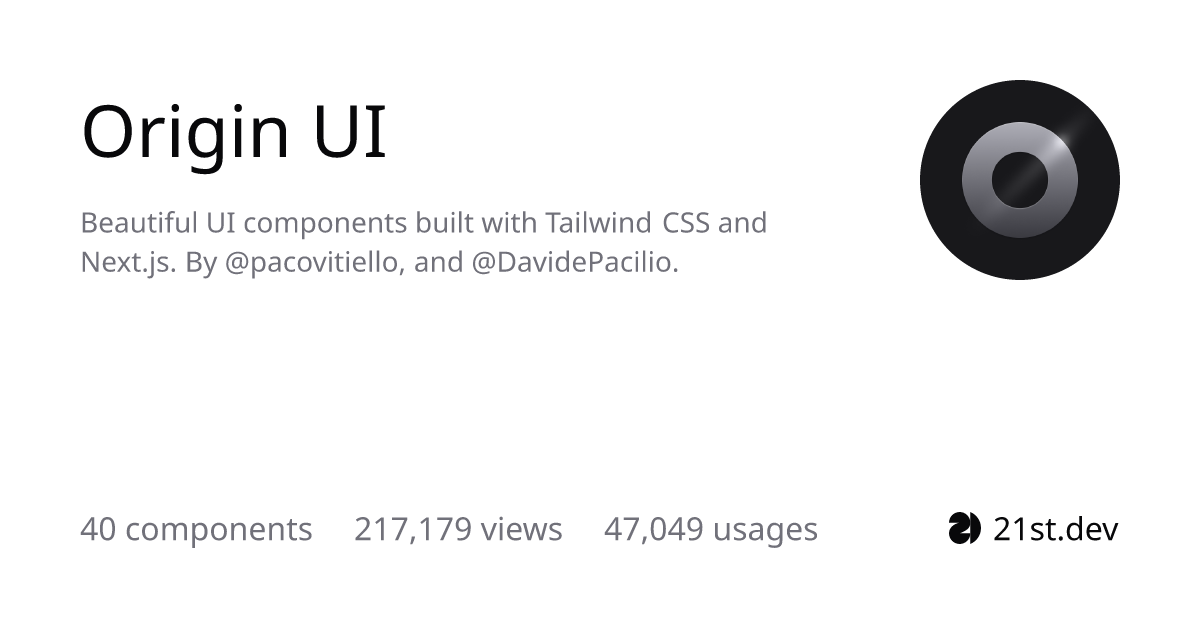 Origin UI | 21st.dev - Discover, share, and craft UI components | 21st.dev Origin UI | 21st.dev - Discover, share, and craft UI components | 21st.dev