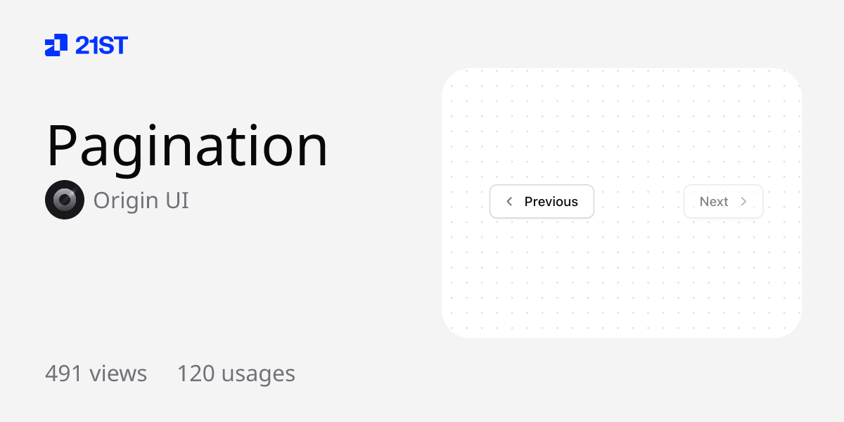 Pagination | Community Components - 21st.dev - The first vibe-crafting ...