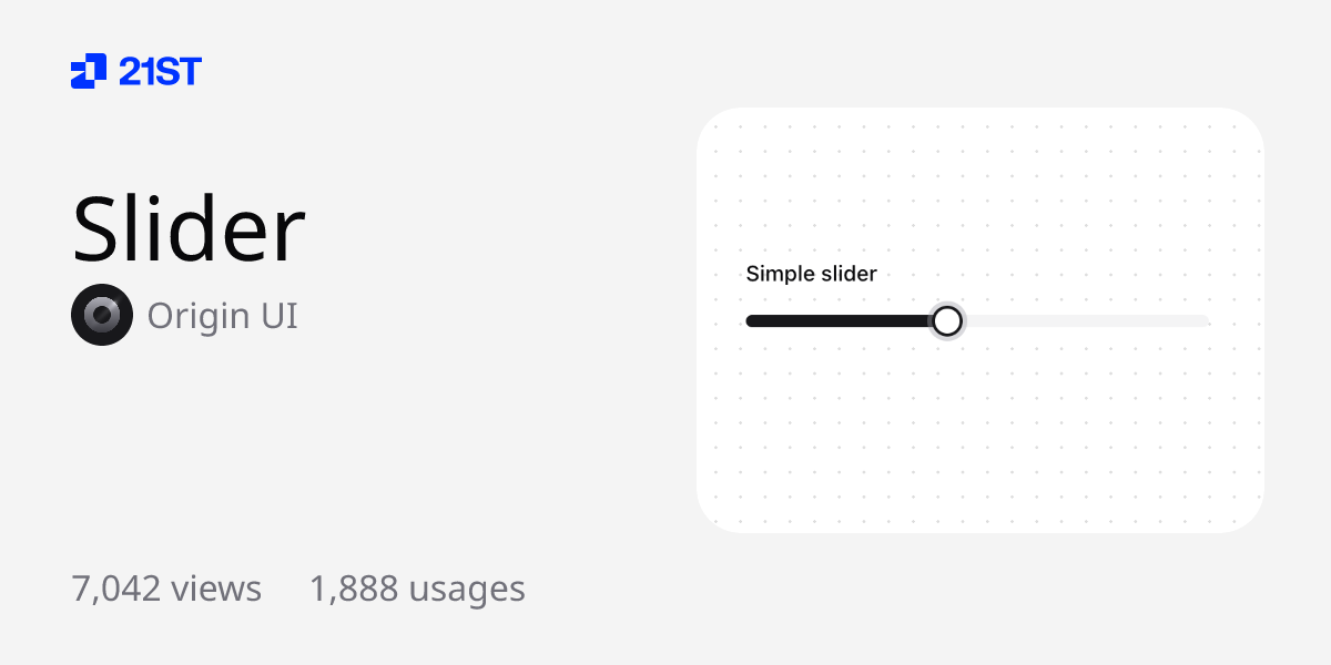 Slider | Community Components - 21st.dev - The first vibe-crafting tool ...