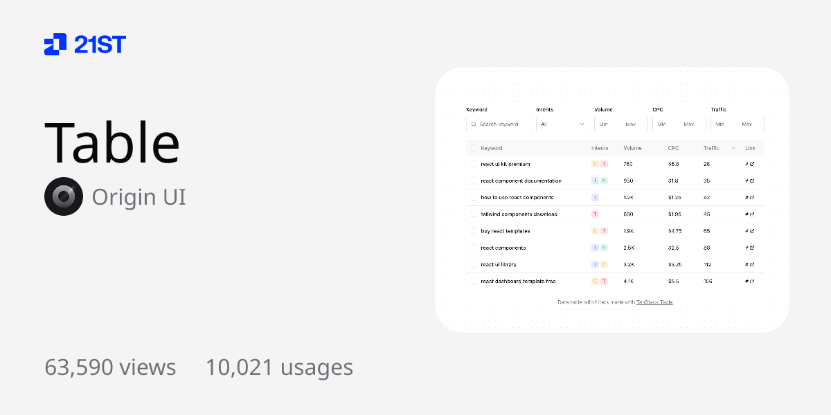 21st.dev - Discover, share, and craft UI components