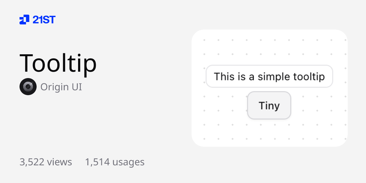 Tooltip | Community Components - 21st.dev - The first vibe-crafting ...