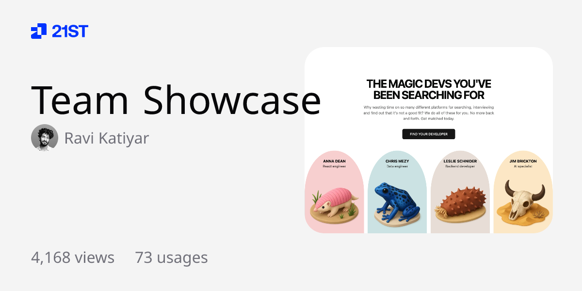 Team Showcase | Community Components - 21st.dev - The first vibe ...