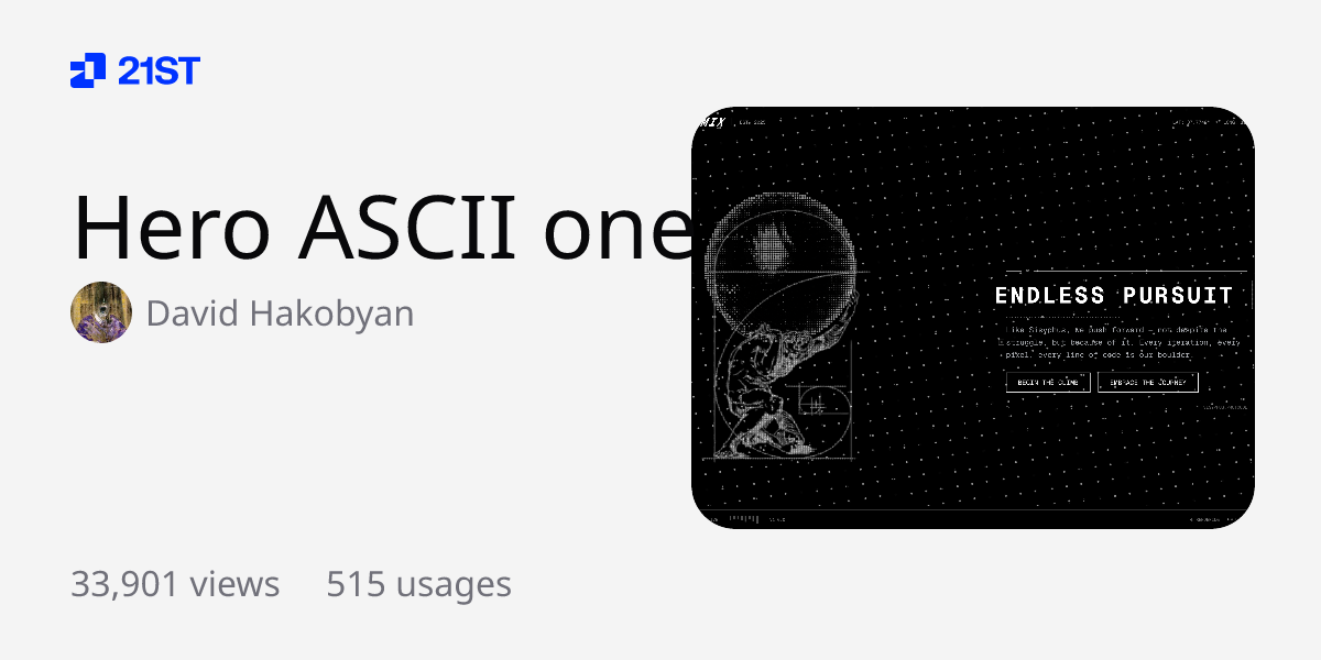 Hero ASCII one | Community Components - 21st.dev - The first vibe-crafting tool | 21st.dev