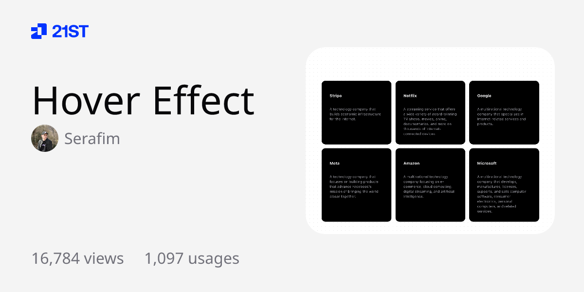 Hover Effect | Community Components - 21st.dev - The first vibe ...