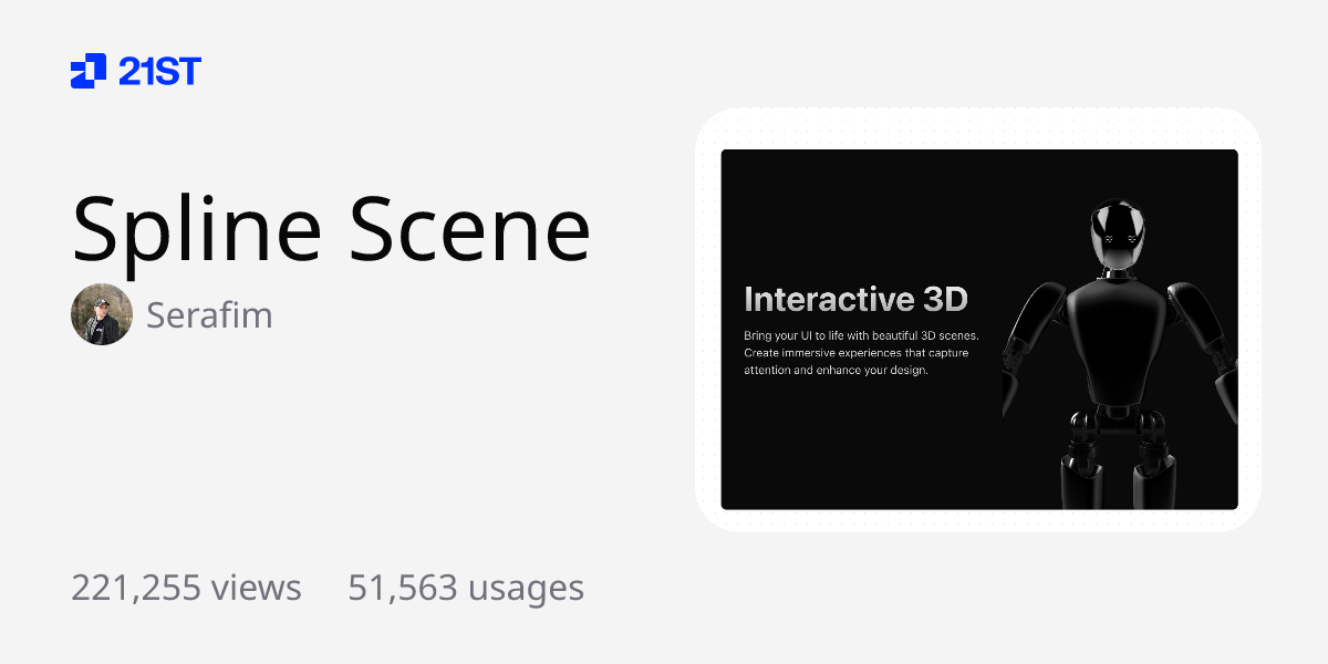 Spline Scene | Community Components - 21st.dev - The first vibe ...