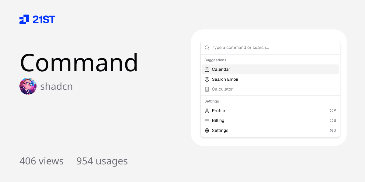 Command | Community Components - 21st.dev - The first vibe-crafting ...