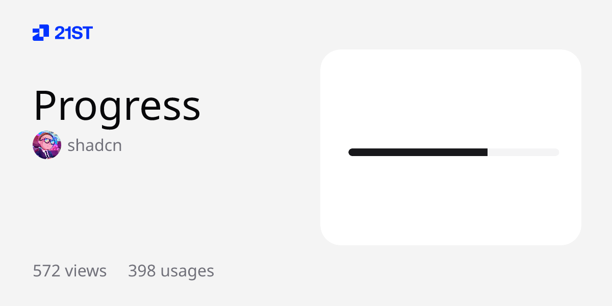 Progress | Community Components - 21st.dev - The first vibe-crafting ...